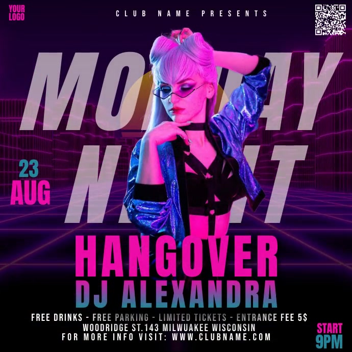 Plantilla de Monday Night Hangover | PosterMyWall