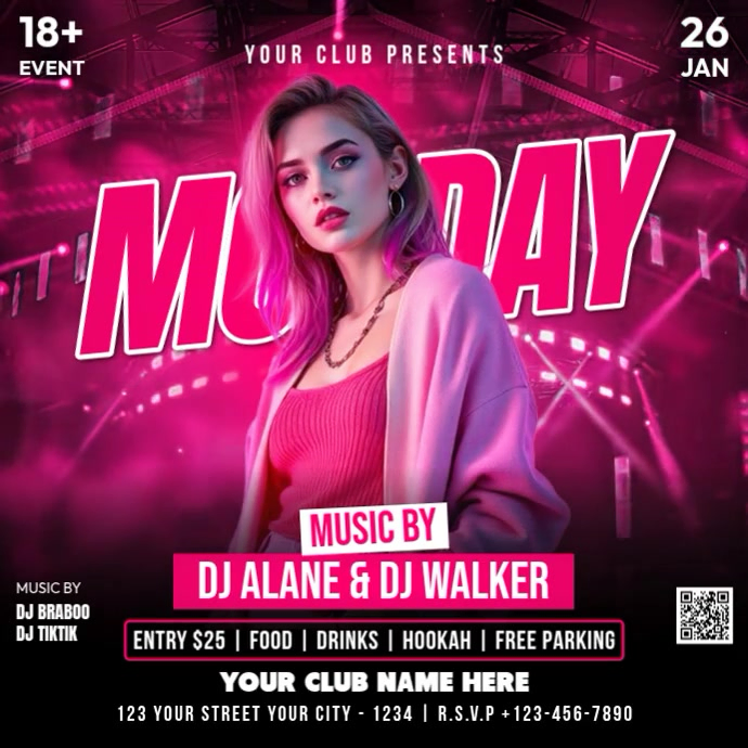 Monday Night Party Template | PosterMyWall