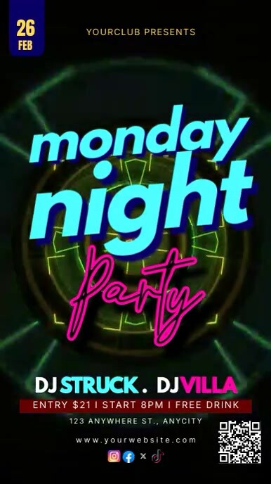 Copy of Monday Night Party | PosterMyWall