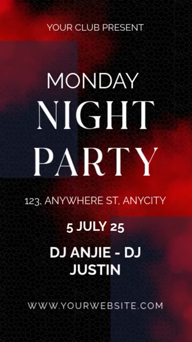 MONDAY NIGHT PARTY Template | PosterMyWall