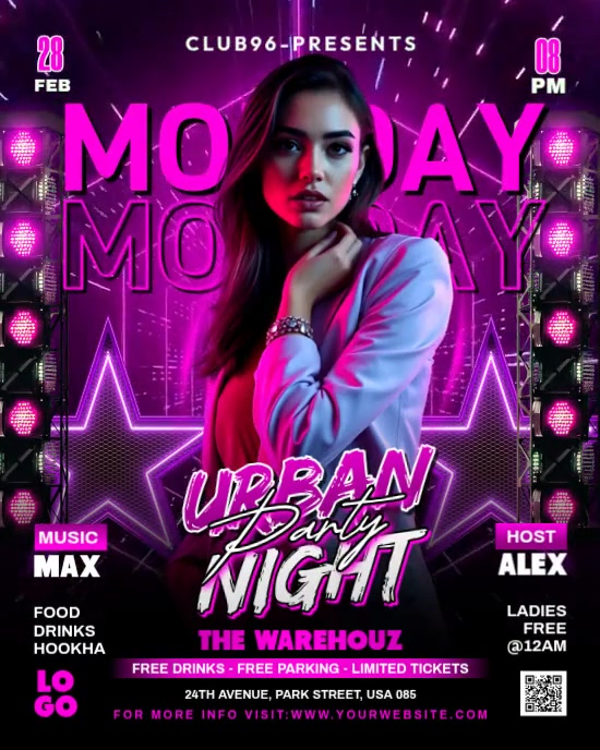 monday night party Template | PosterMyWall
