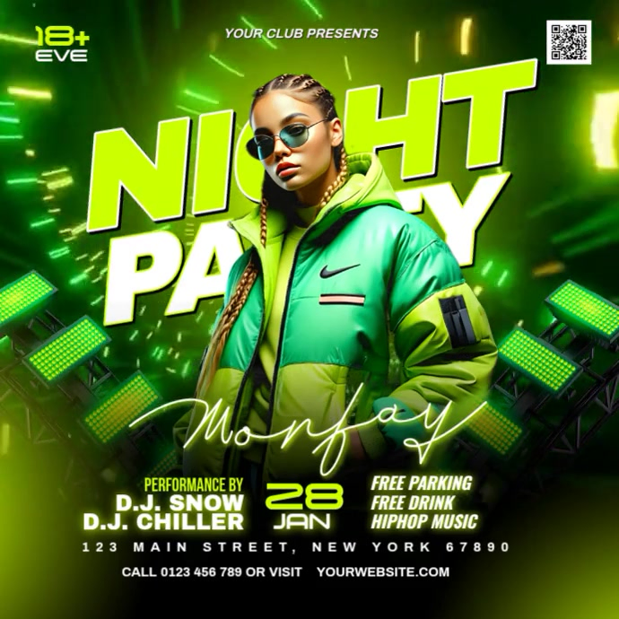Monday Night Party Template | PosterMyWall