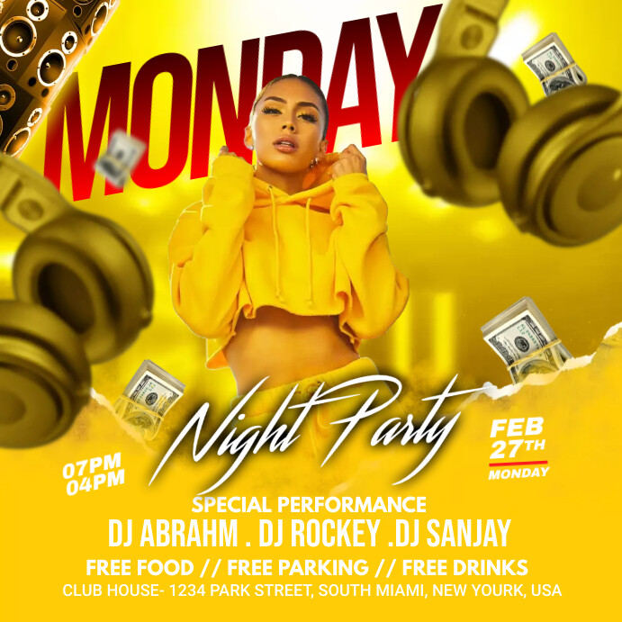 Monday Night Party Template | PosterMyWall