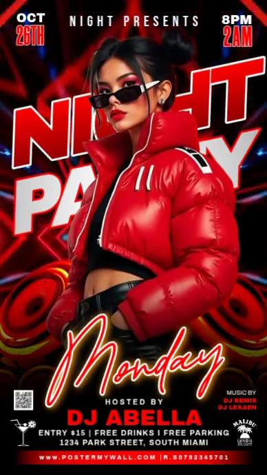 Monday Night party Template | PosterMyWall