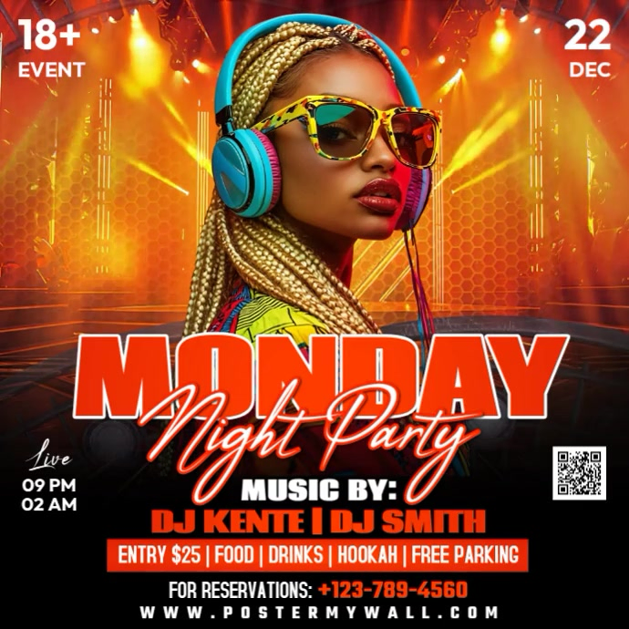 Monday Night Party Flyer Template | PosterMyWall