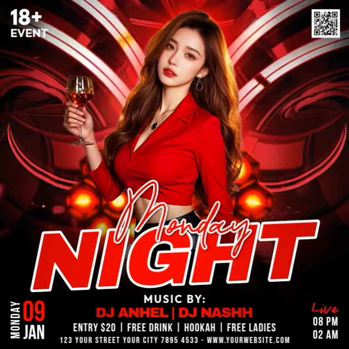 Monday Night Party Flyer Template | PosterMyWall