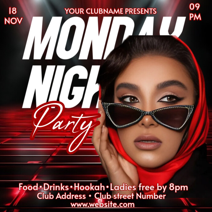 Copy of Monday night party flyer | PosterMyWall