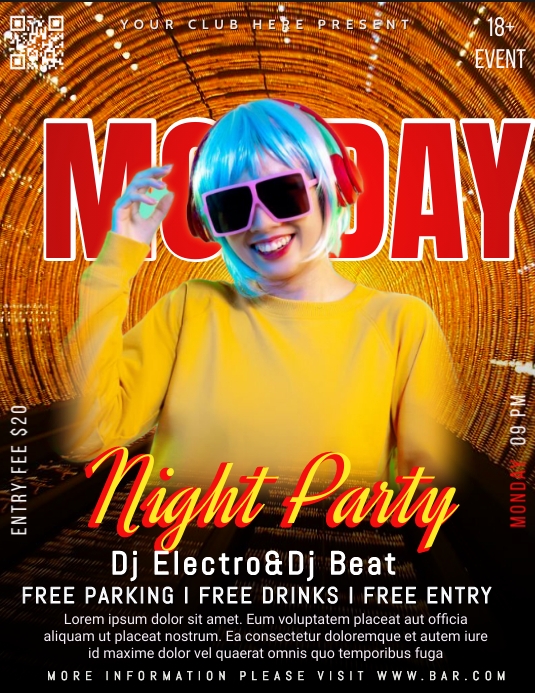 โฆษณาปาร์ตี้วันจันทร์ เทมเพลต | PosterMyWall