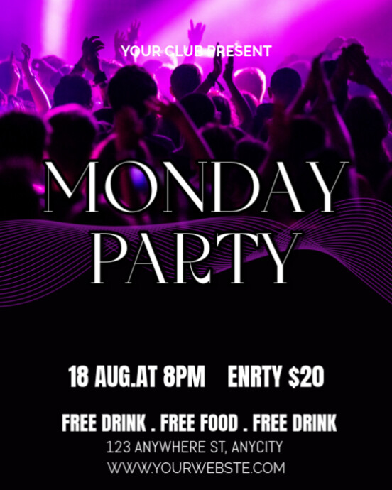 Plantilla de Monday Party | PosterMyWall