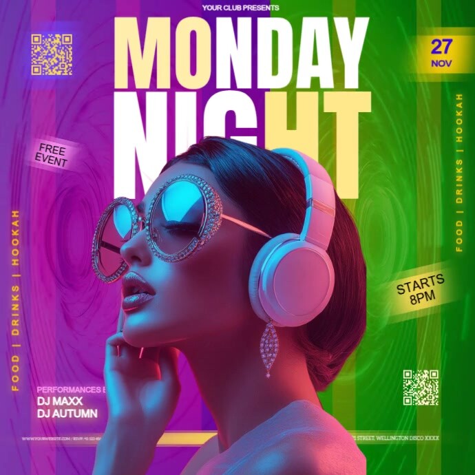 Plantilla de Monday Party Event Ad Design Template | PosterMyWall