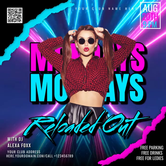 Plantilla de MONDAY RELOADED NIGHT | PosterMyWall