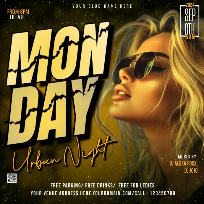 Plantilla de Monday urban night | PosterMyWall