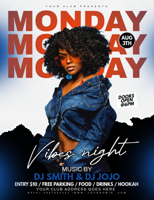 Plantilla de Monday vibes night | PosterMyWall