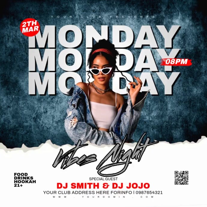Monday vibes night Template | PosterMyWall