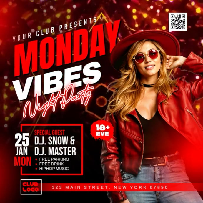 Monday vibes night party Template | PosterMyWall