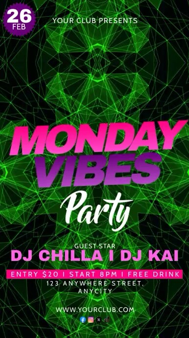 Copy of Monday Vibes Party | PosterMyWall