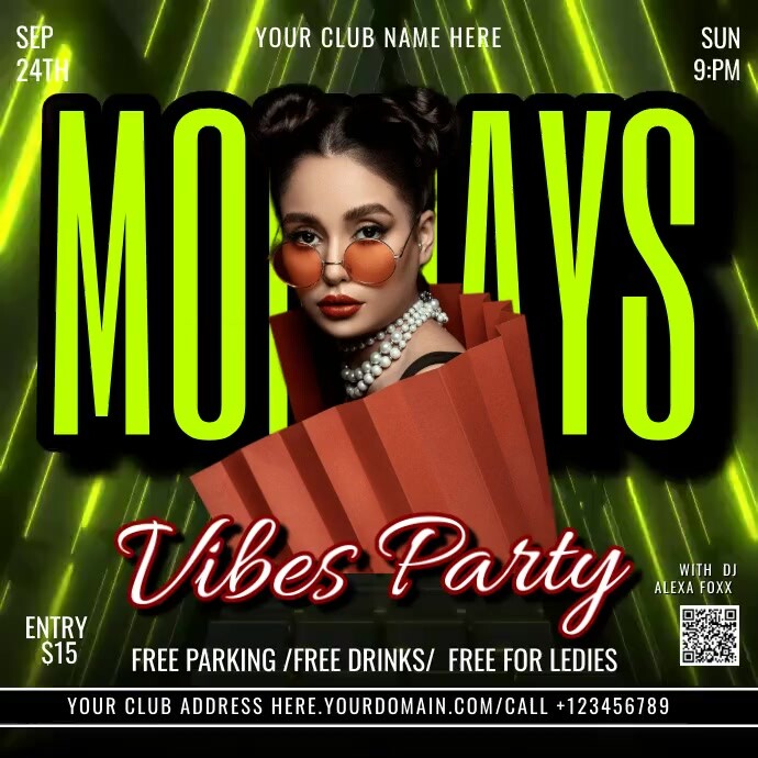 Plantilla de MONDAY VIBES PARTY | PosterMyWall