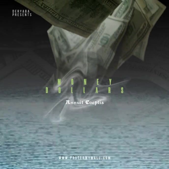 Money Dollars Glitch Video Mixtape Album Cover Maker Online Template ...