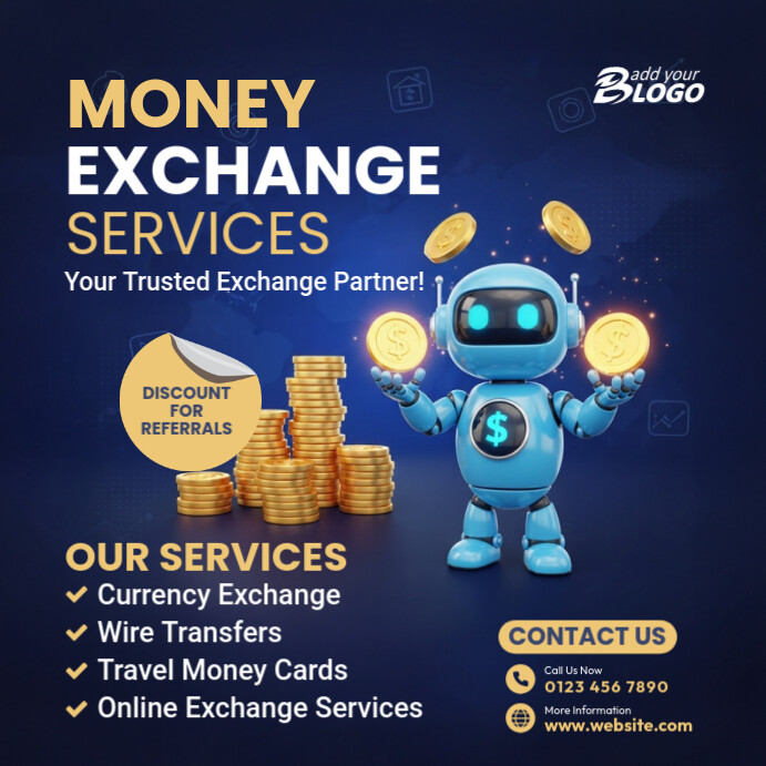 Money Exchange Service Instagram Post Templat | PosterMyWall