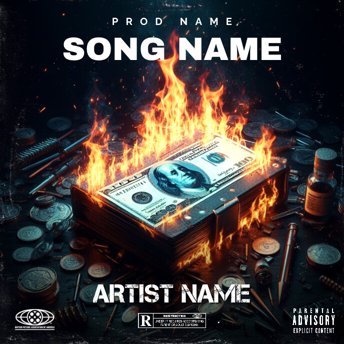 Money Fire Album Cover Template | PosterMyWall