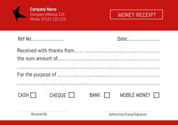 Money Receipt Colored Template | PosterMyWall