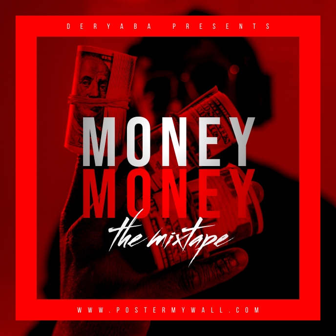 Money Red Mixtape CD Cover Template | PosterMyWall