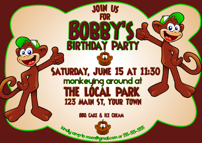 Monkey Around Birthday Invitation Template | PosterMyWall