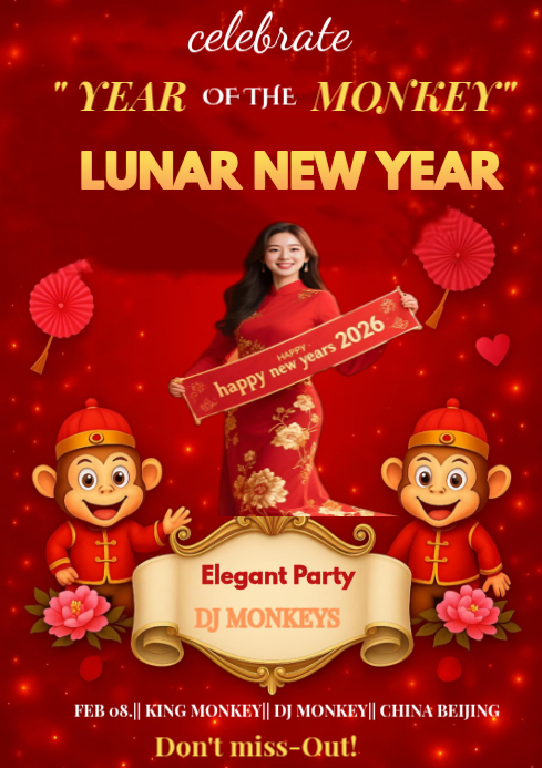 Copy of Monkey beats new year bash | PosterMyWall