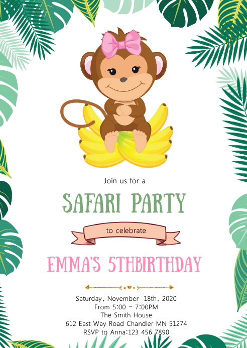 Monkey Invitation Templates