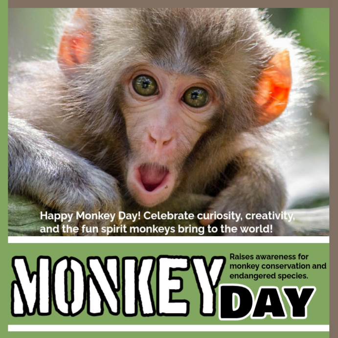Monkey Day Template | PosterMyWall
