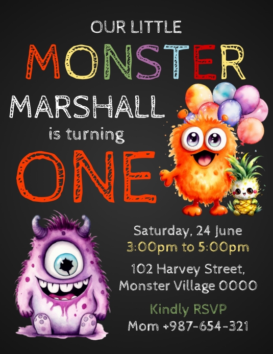 Monster Template | PosterMyWall