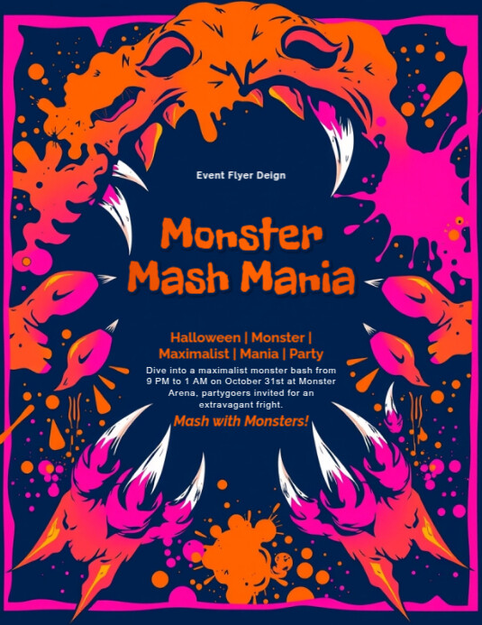 Copy of Monster Mash Maximalist Banner Design for Chaotic Halloween ...