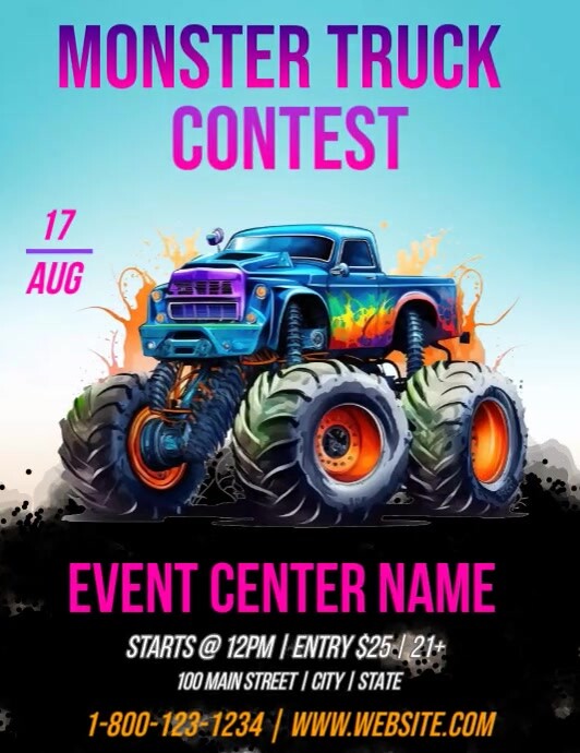 Monster Truck Template | PosterMyWall