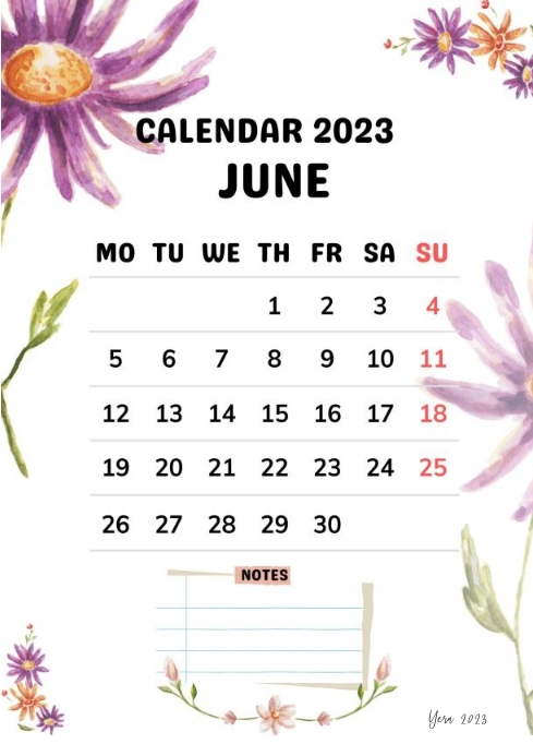 Month June Calendar 2023, free template | PosterMyWall