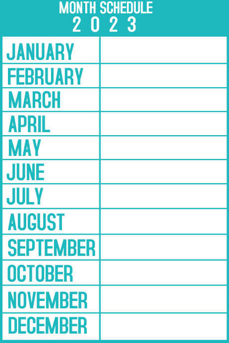 Copy of month schedule | PosterMyWall