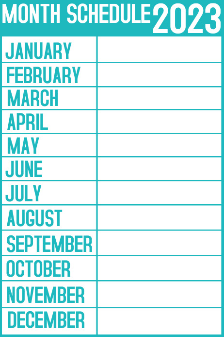 month schedule Template | PosterMyWall