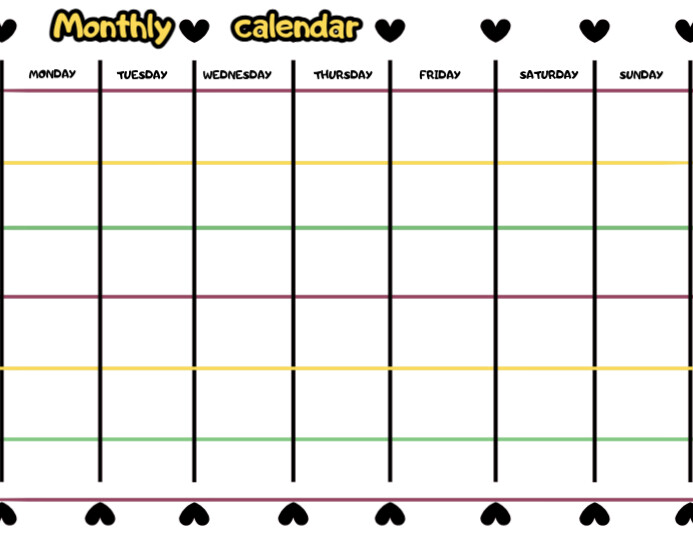 Copy of monthly calendar template | PosterMyWall