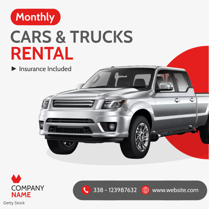 Copy of Monthly cars & trucks rental services | PosterMyWall