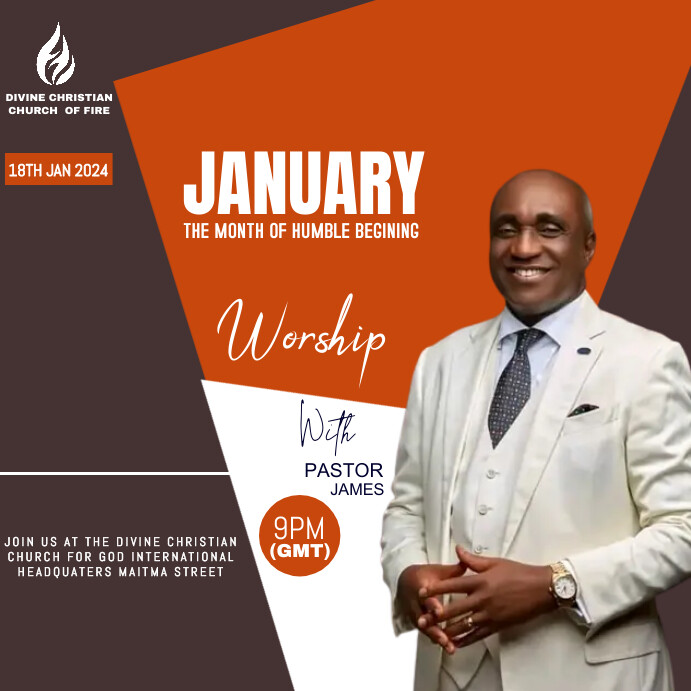 Plantilla de MONTHLY CHURCH SERVICES DESIGN TEMPLATE | PosterMyWall