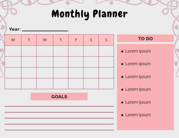 Monthly Planner Template | PosterMyWall