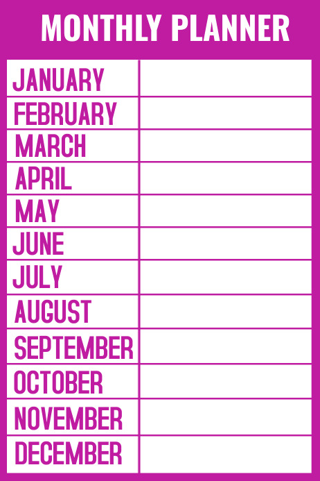 Copy of monthly planner | PosterMyWall