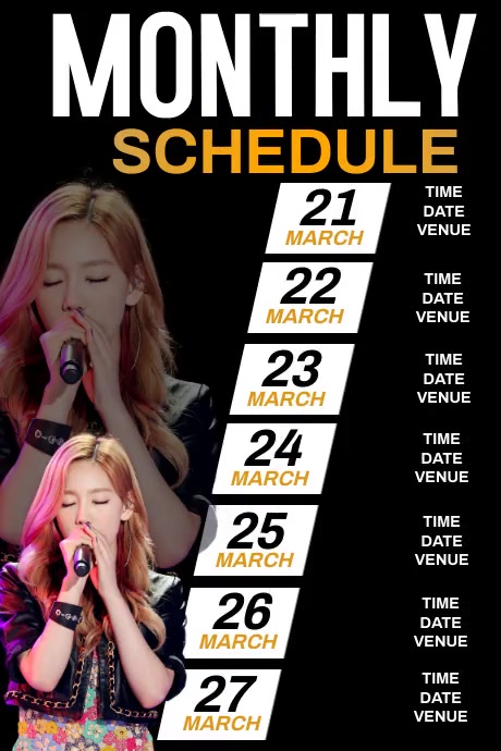 Copy of MONTHLY SCHEDULE POSTER | PosterMyWall