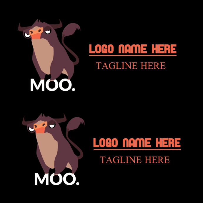 Moo Cow T-shirt Design | Premium logo Design Template | PosterMyWall