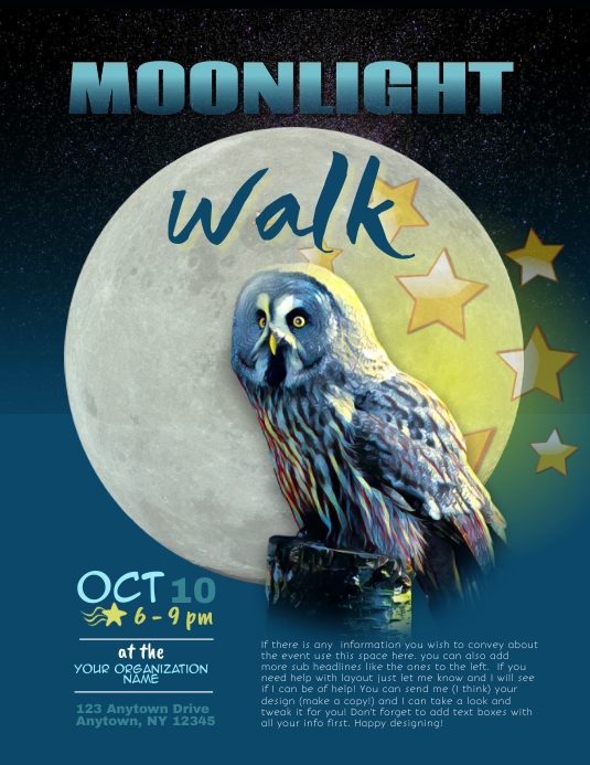 Moonlight Twilight Walk Event Flyer Template | PosterMyWall