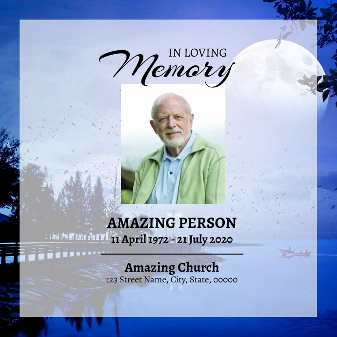 Moonlit Funeral Instagram post templat Template | PosterMyWall