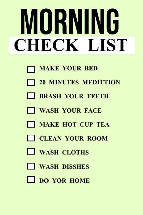 morning check list Template | PosterMyWall