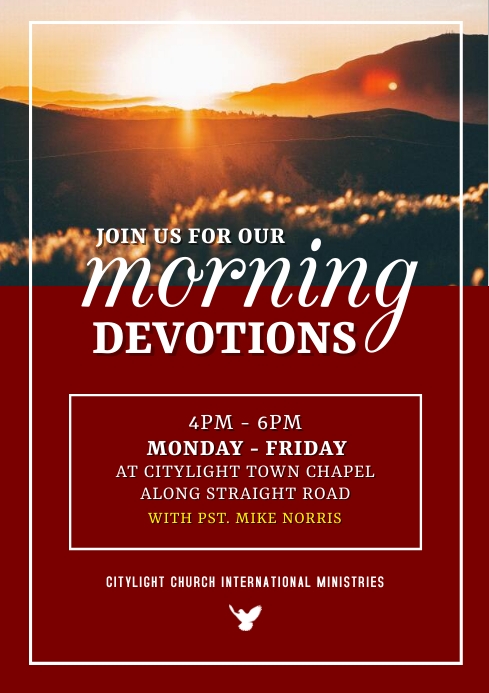 morning devotion church poster design Template | PosterMyWall