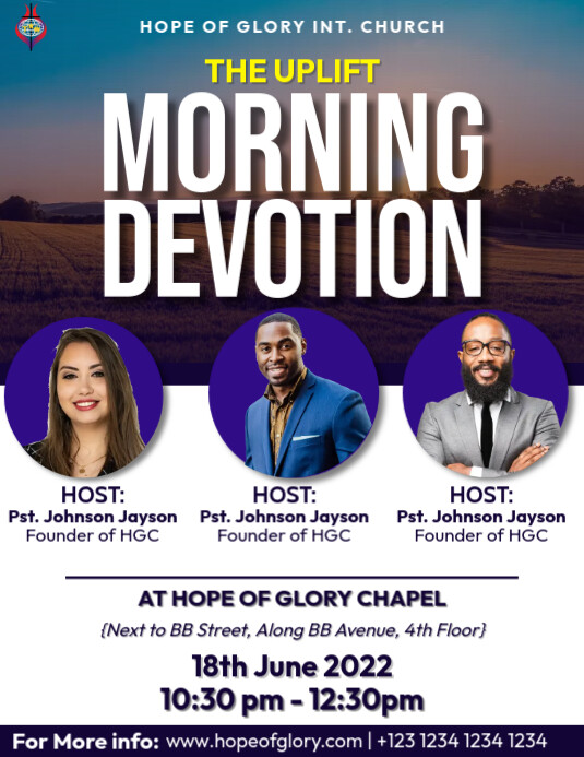 Plantilla de Devoción Matutina | PosterMyWall