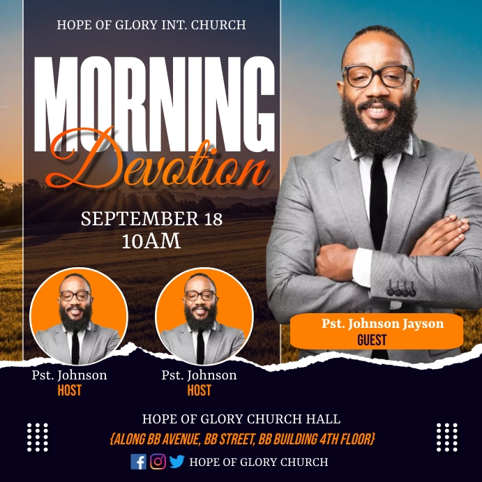 Plantilla de Devoción Matutina | PosterMyWall