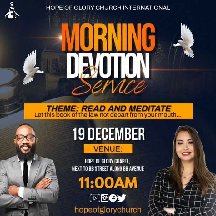 Plantilla de Devoción Matutina | PosterMyWall